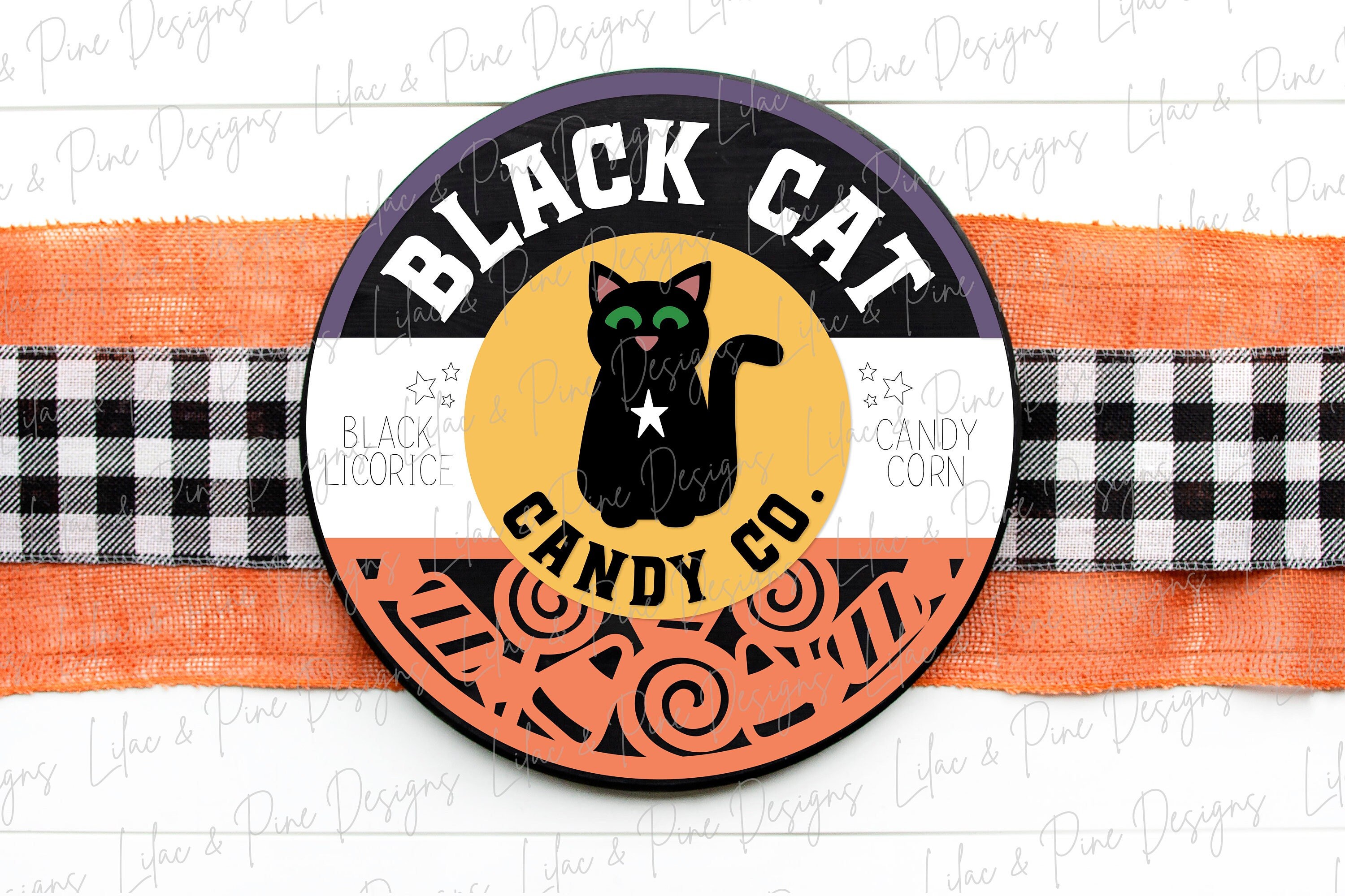 Black Cat Candy SVG Cute Halloween SVG Black Cat Sign Svg - Etsy