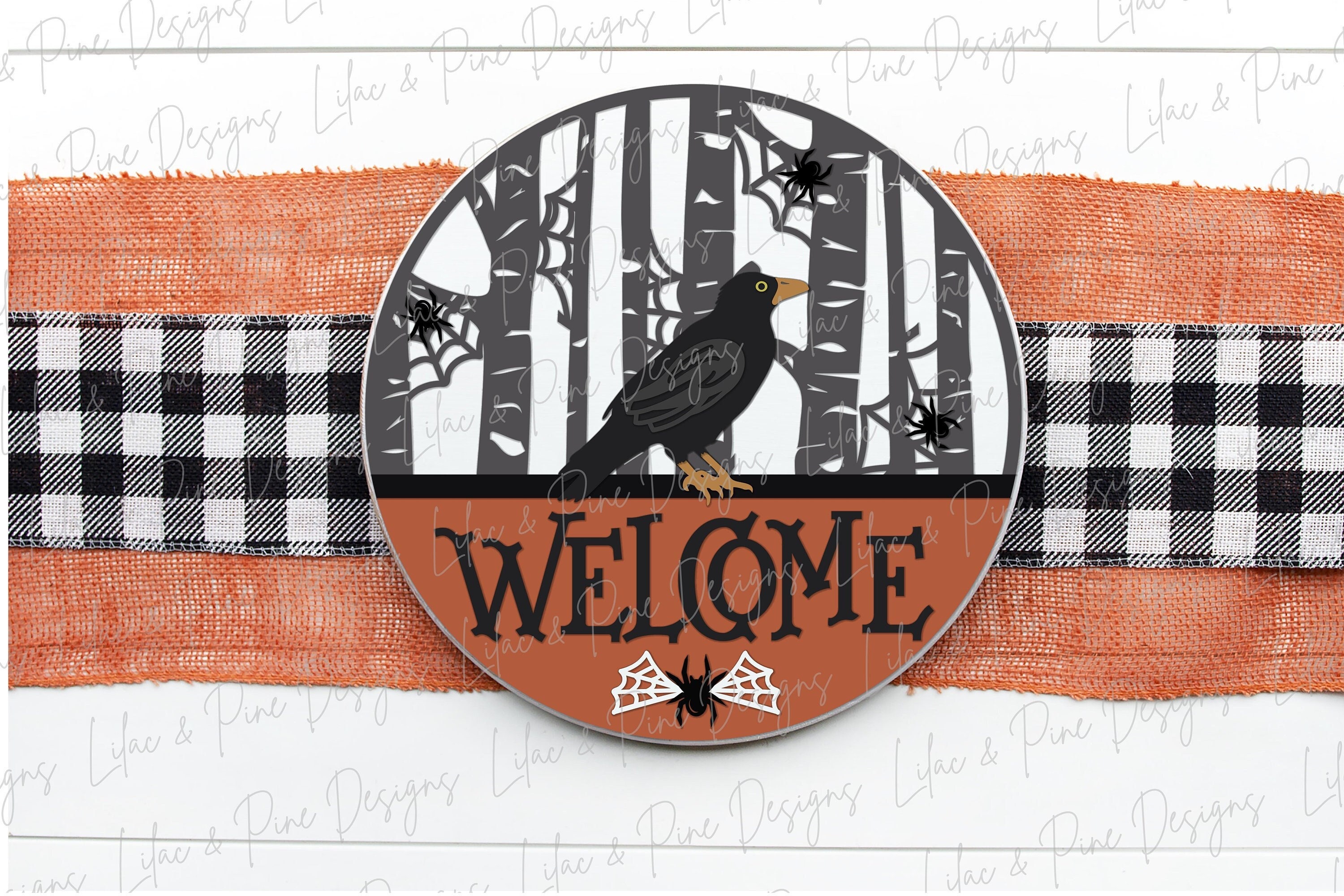 Halloween Crow Sign Halloween Door Hanger SVG Spooky Forest - Etsy