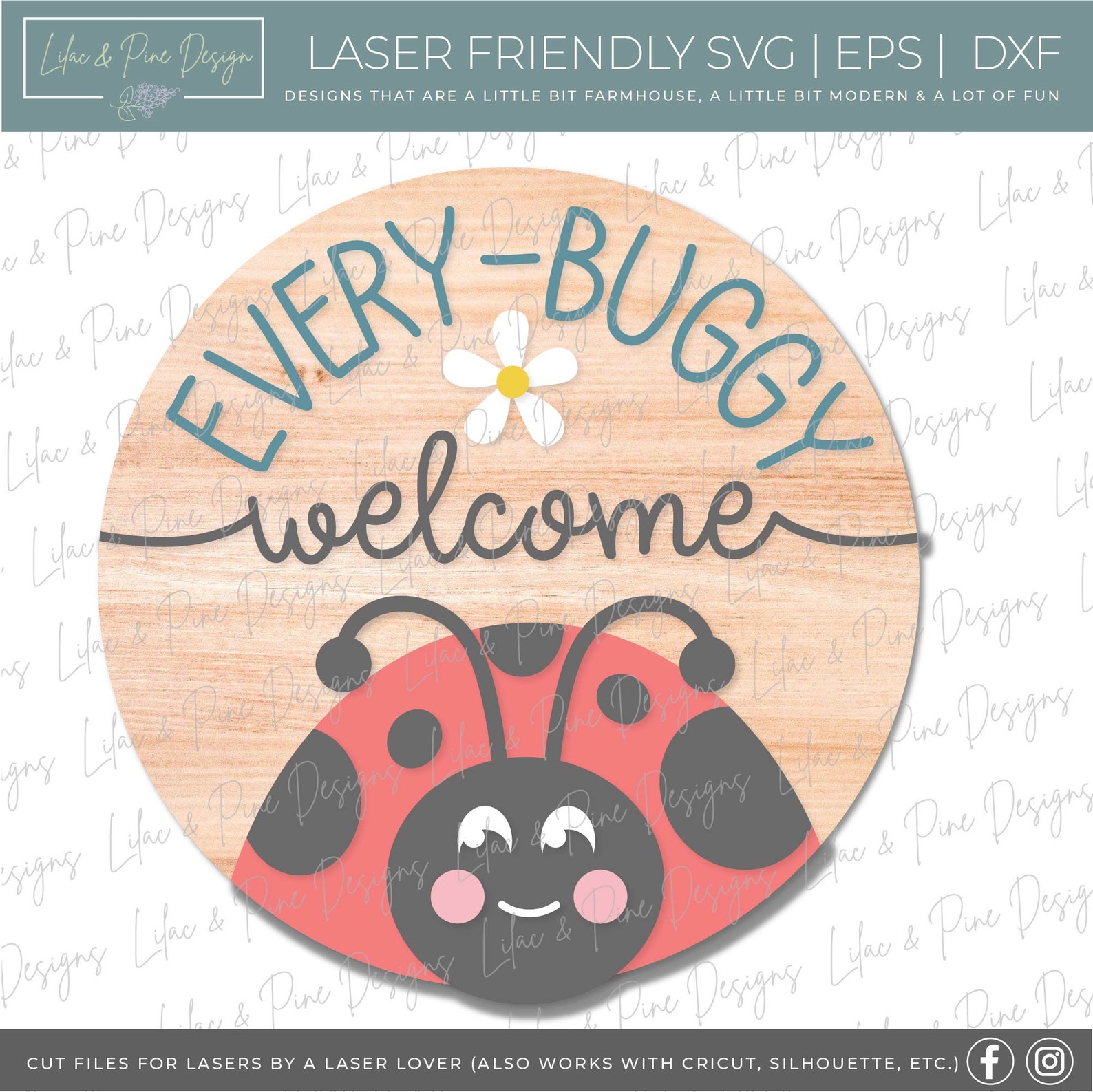 Ladybug Welcome Door Hanger SVG Ladybug Welcome Sign Ladybug - Etsy