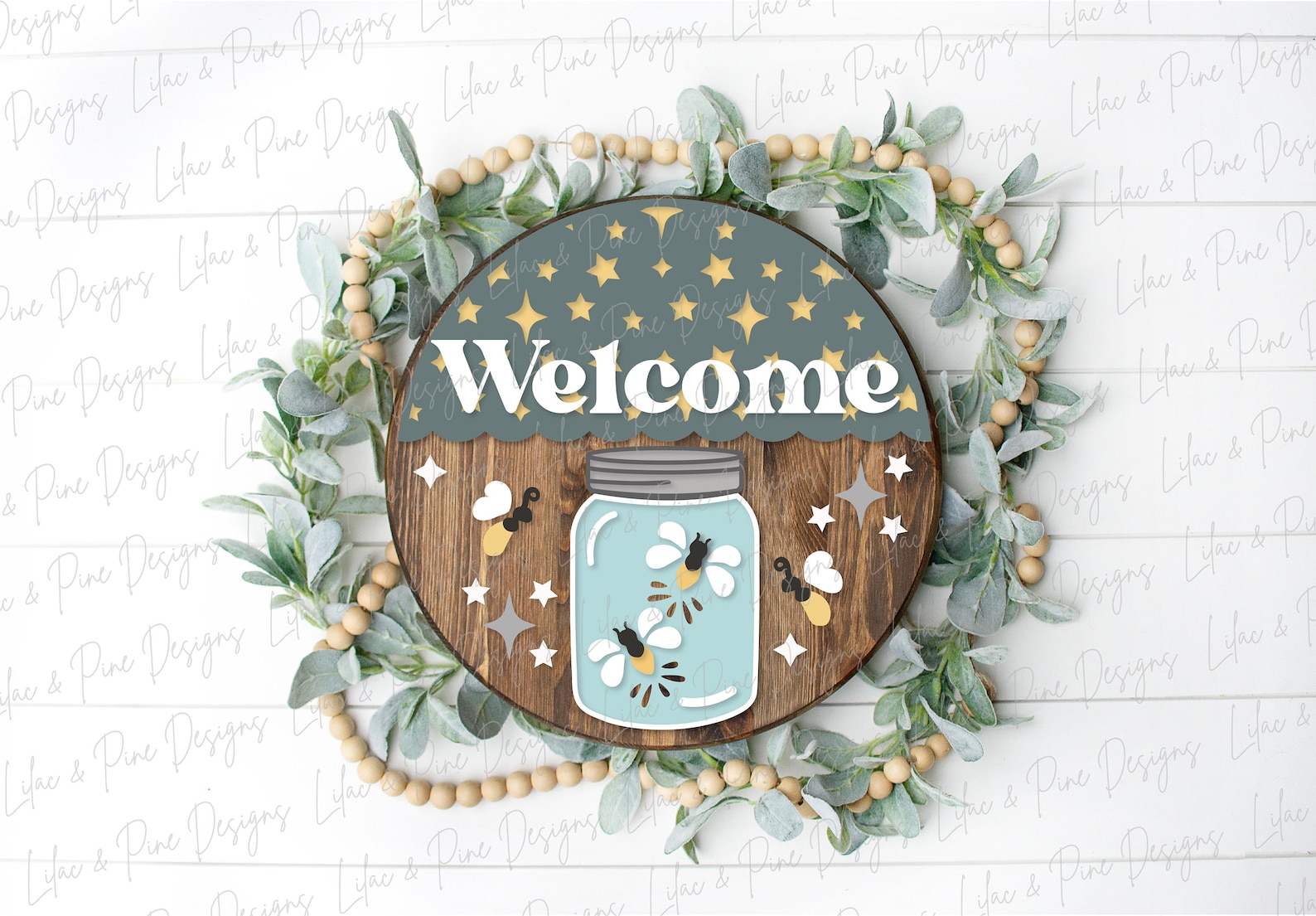 Firefly Welcome Sign SVG, Lightning Bug Door Hanger Svg, Summer Welcome ...