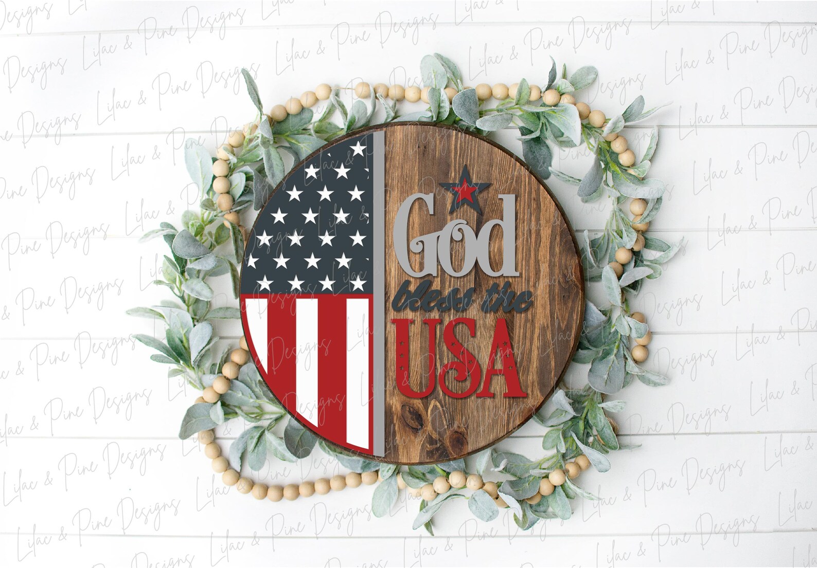 God Bless the USA Sign, Fourth of July Welcome Sign SVG, Patriotic Door ...