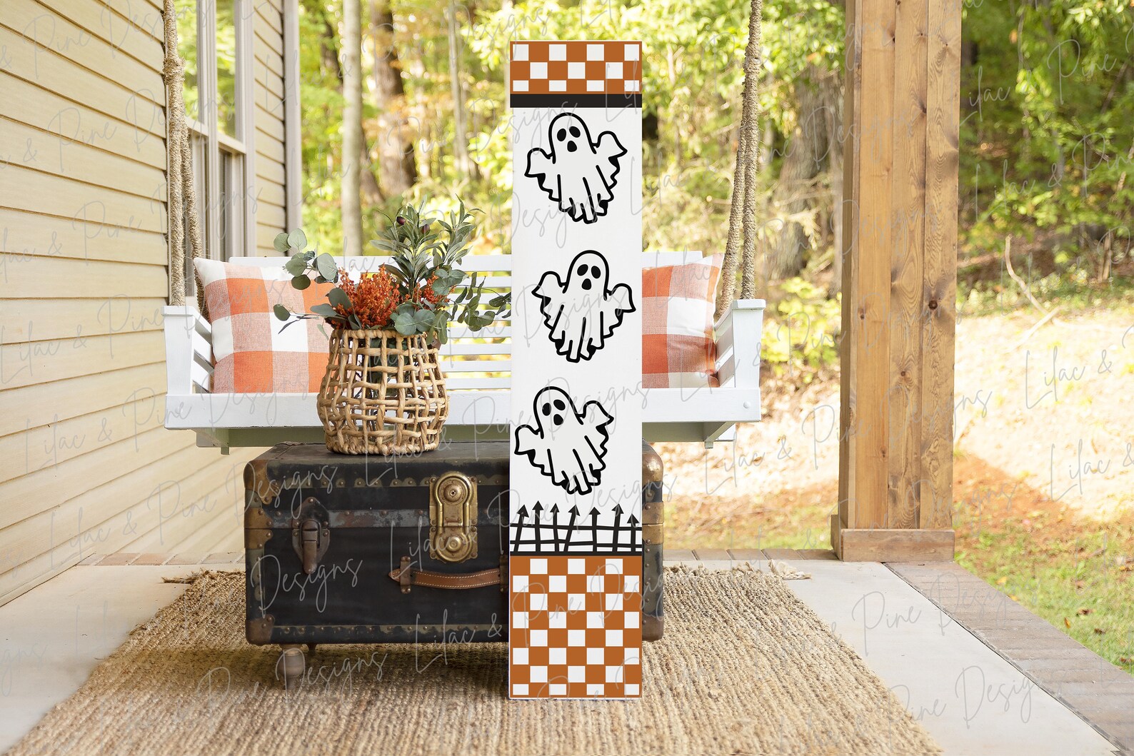 Halloween Welcome Sign SVG Ghost Porch Sign SVG Retro - Etsy