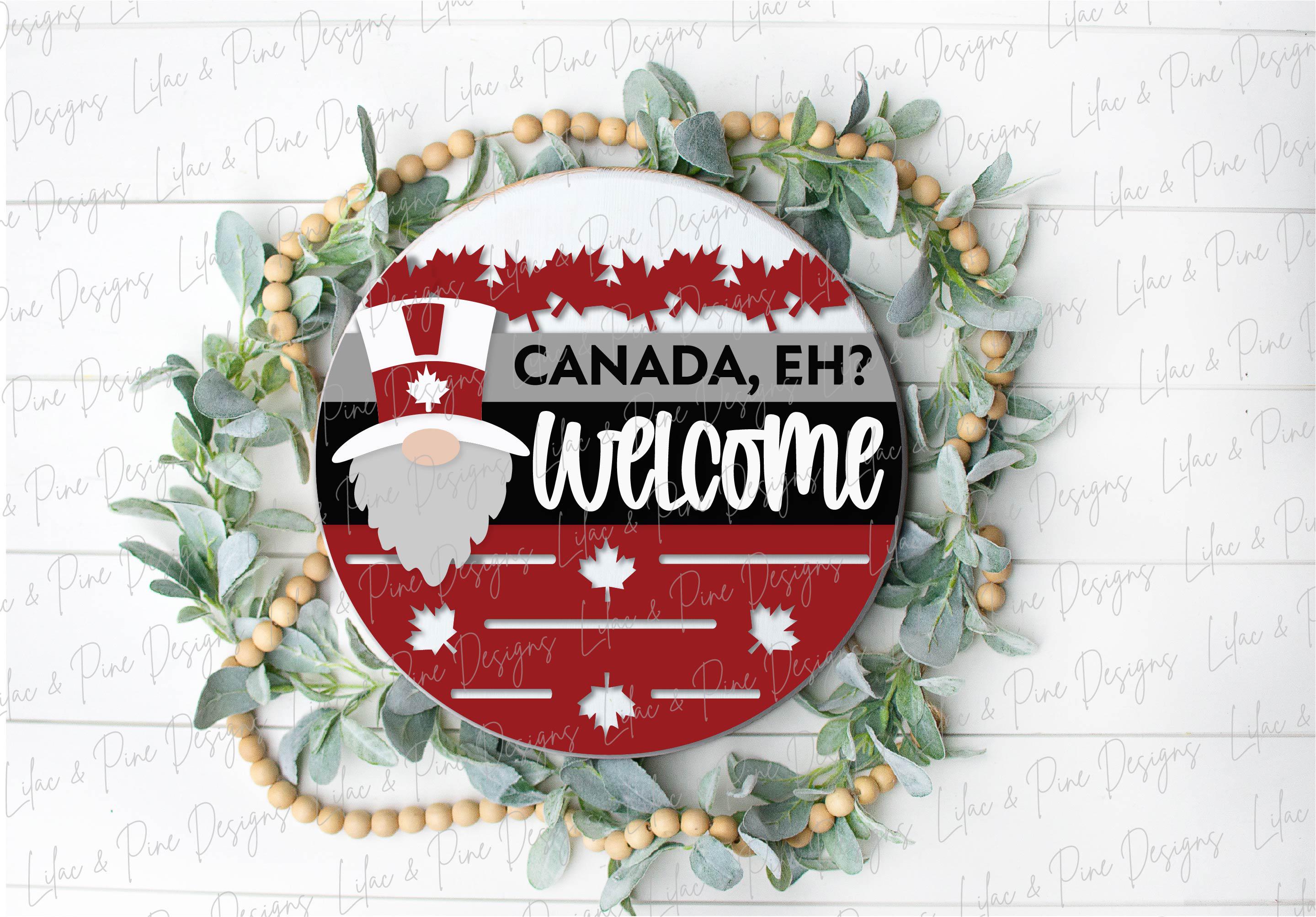 Canada SVG Bundle - Welcome Sign Files for Canada Day - Round Door ...