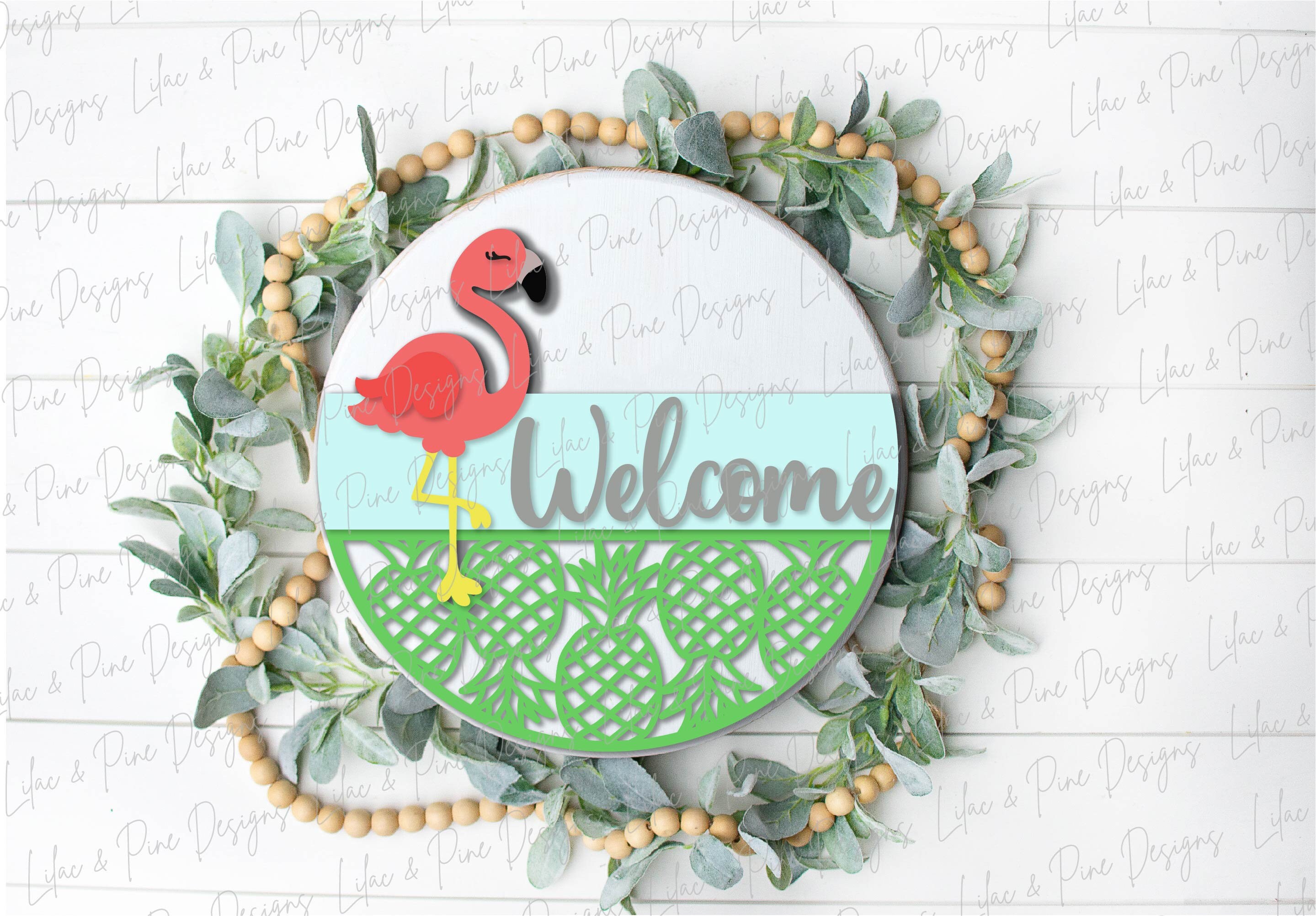 Flamingo Pineapple Welcome Sign Summer Sign Summer Door - Etsy
