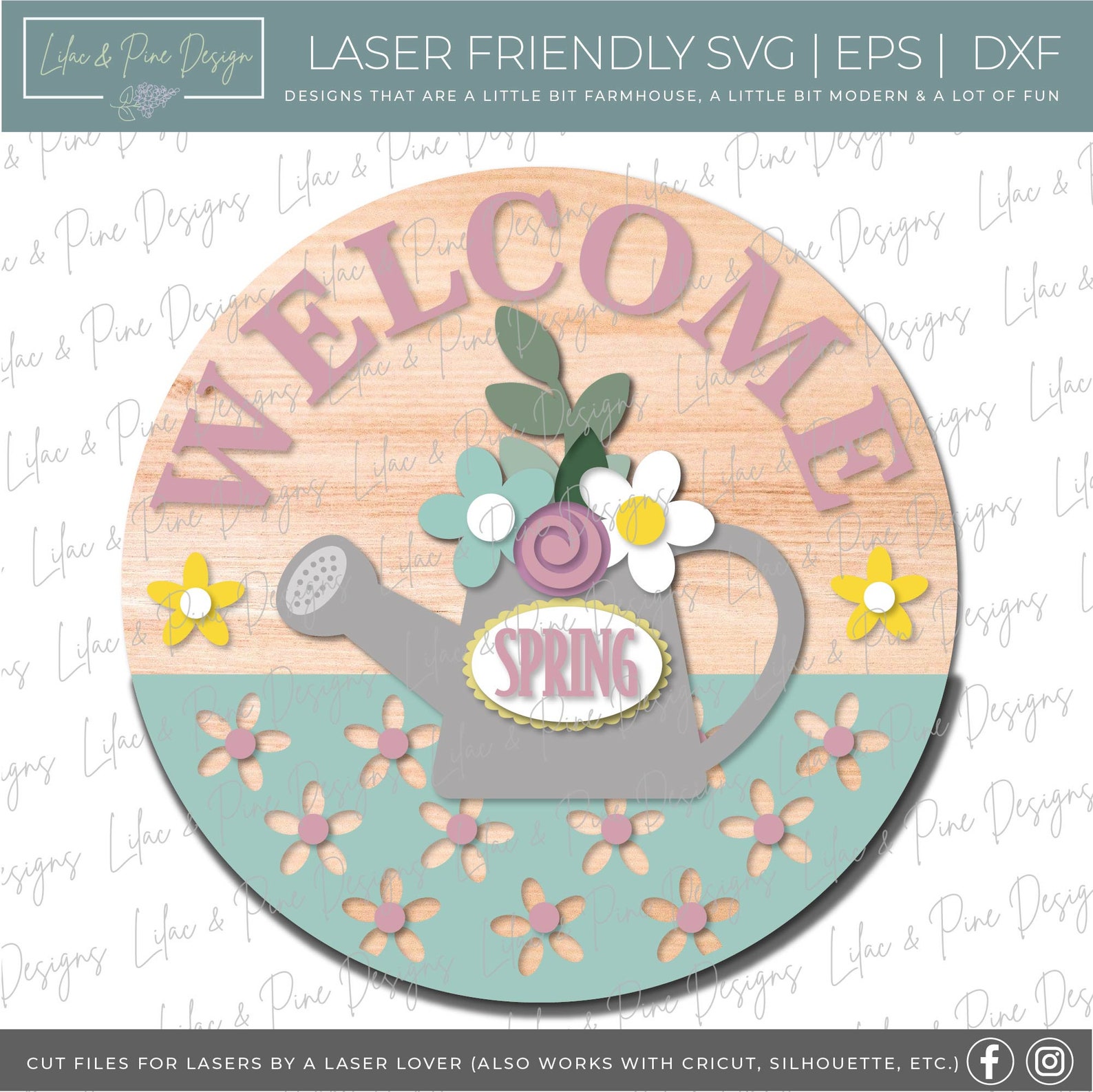 Welcome Spring Door Hanger SVG Spring Porch Sign Welcome - Etsy