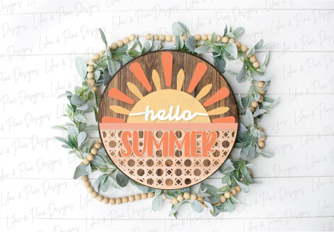Sun Welcome Sign Svg, Hello Summer SVG, Summer Door Hanger, Sunshine ...