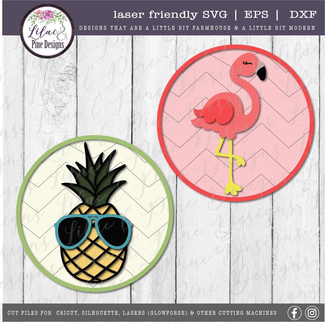 Flamingo Pineapple Sign Bundle, Tropical Sign, Summer Sign Bundle ...