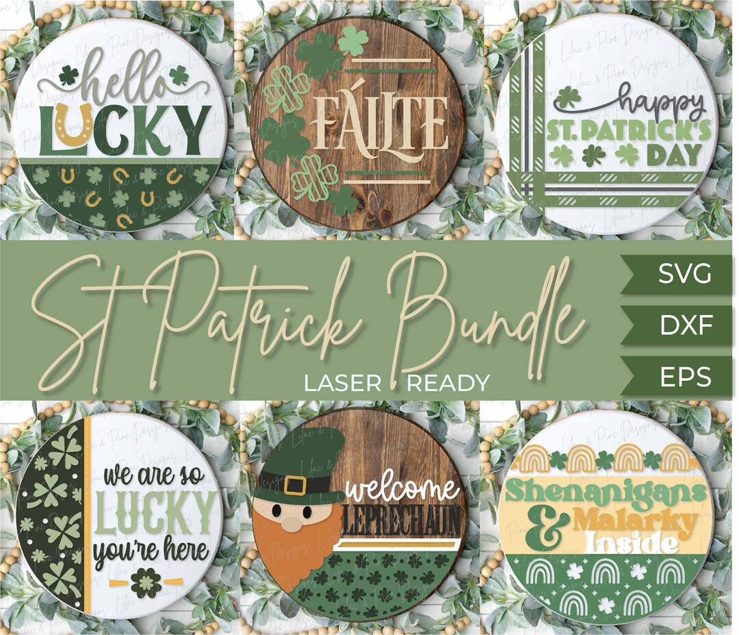 St Patrick's Day Door Hanger Bundle, Leprechaun SVG, St Paddy's Day ...