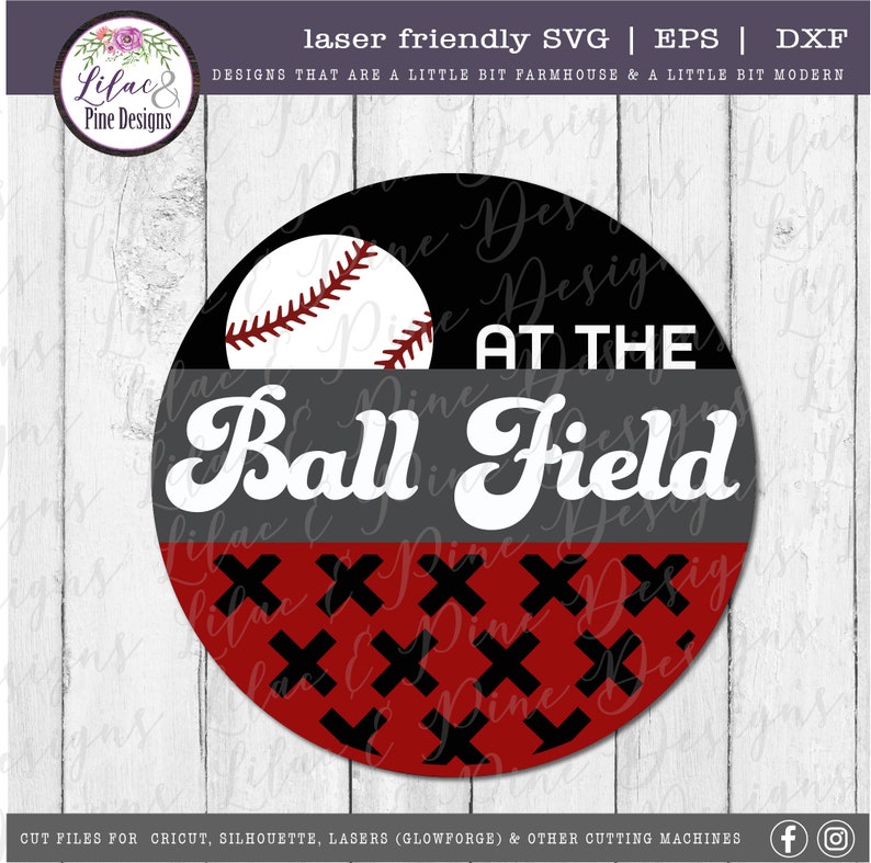 At the Ball Field Round Sign Summer Decor SVG Baseball Sign - Etsy