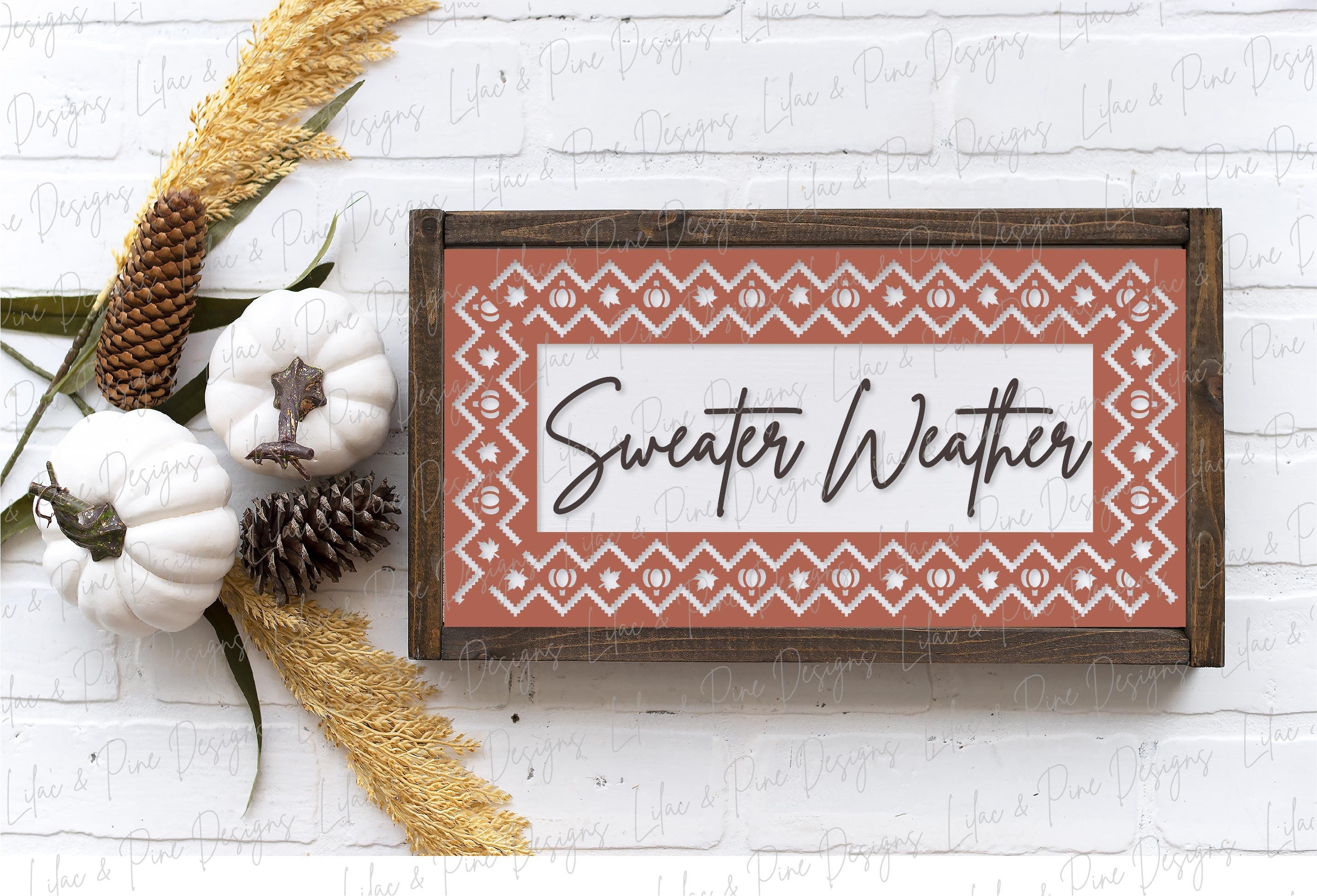 Sweater Weather Sign Svg Fall Sign Pumpkin and Leaf Sign - Etsy