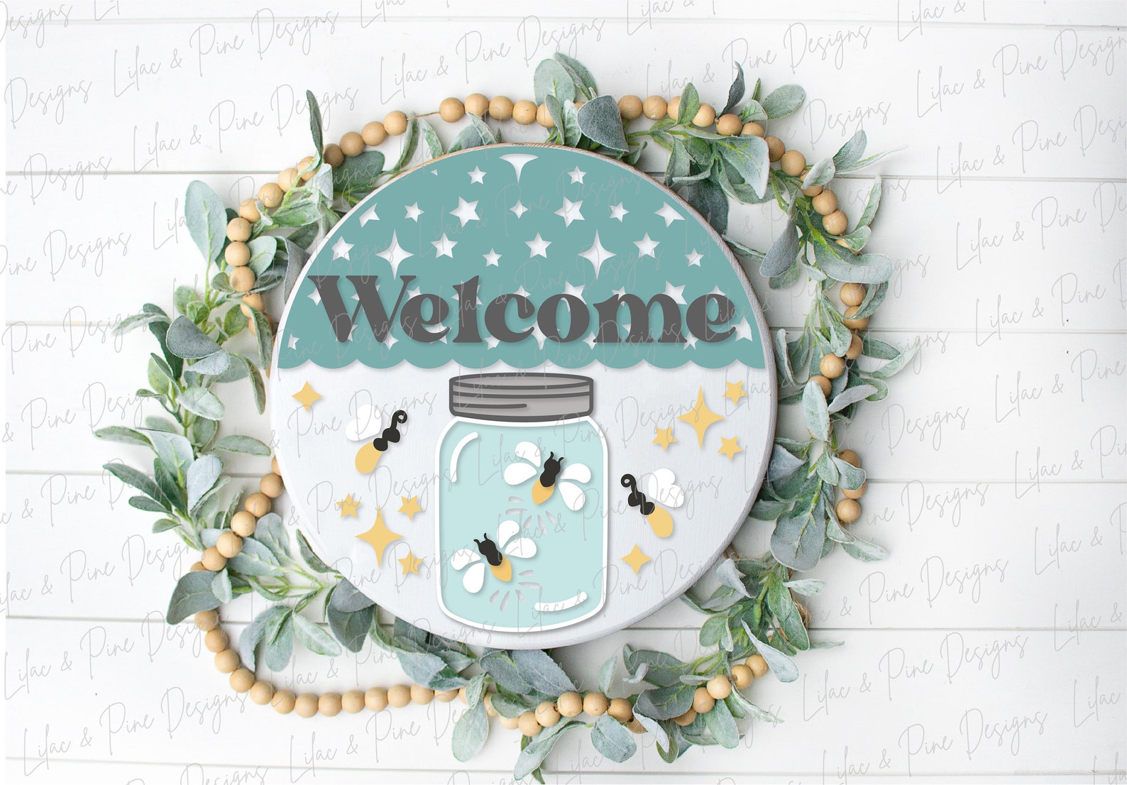 Firefly Welcome Sign SVG, Lightning Bug Door Hanger Svg, Summer Welcome ...