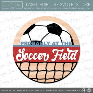 At the Soccer Field Sign, Soccer Ball Door Hanger, Soccer Welcome SVG ...