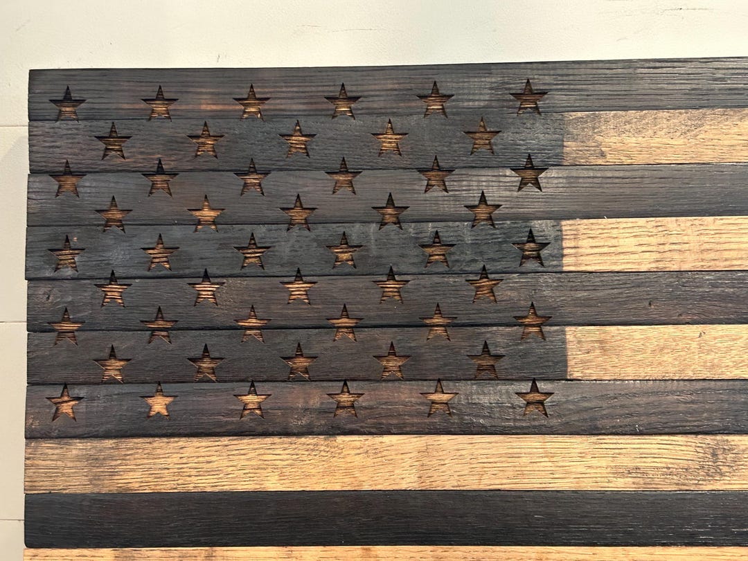 Rustic Bourbon Whiskey Barrel Stave American Flag - Etsy