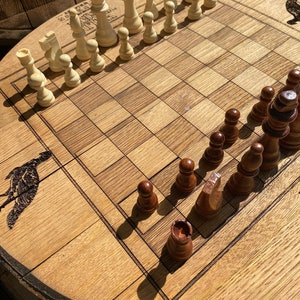 Bourbon Barrel Head Chess Set Made From All Real Wood - Etsy
