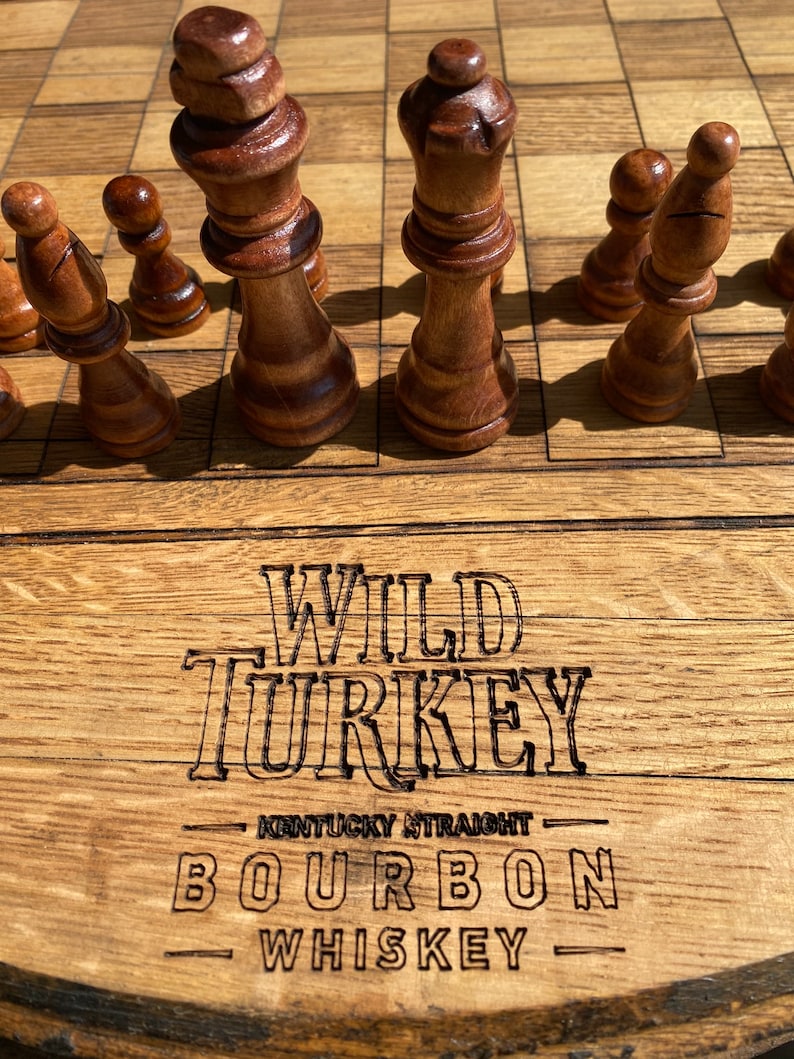 Bourbon Barrel Head Chess Set Made From All Real Wood With Top Ring of ...