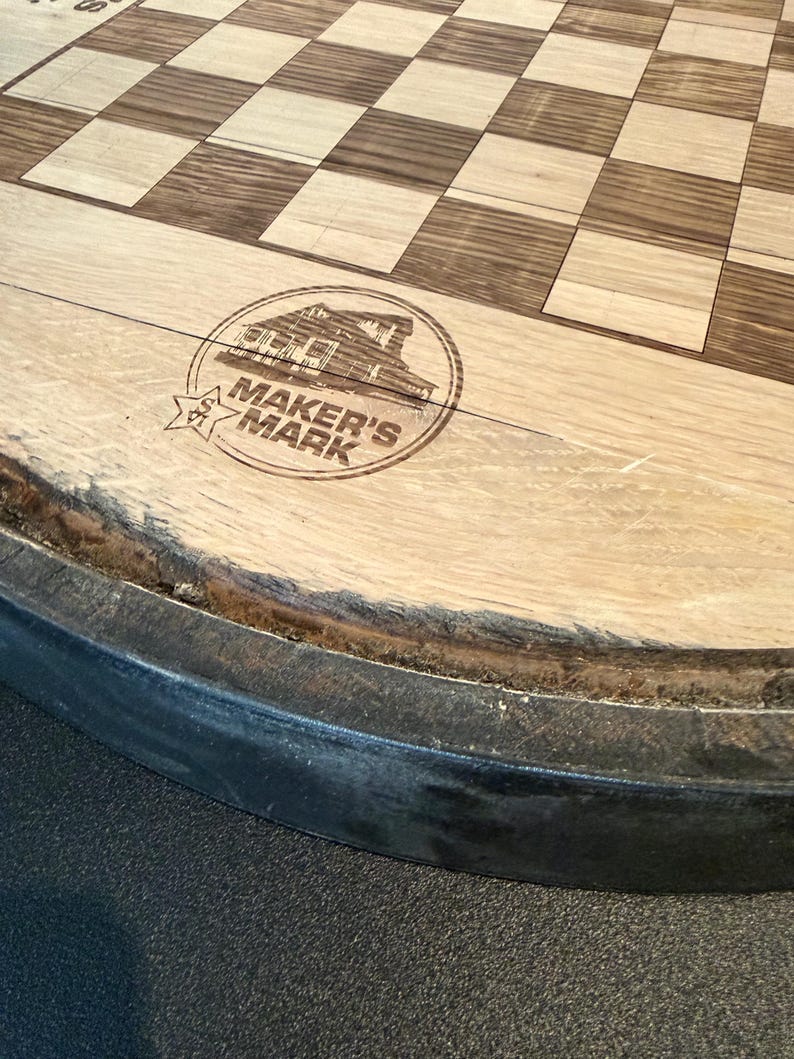Bourbon Barrel Head Chess Set Made From All Real Wood With Top Ring of ...