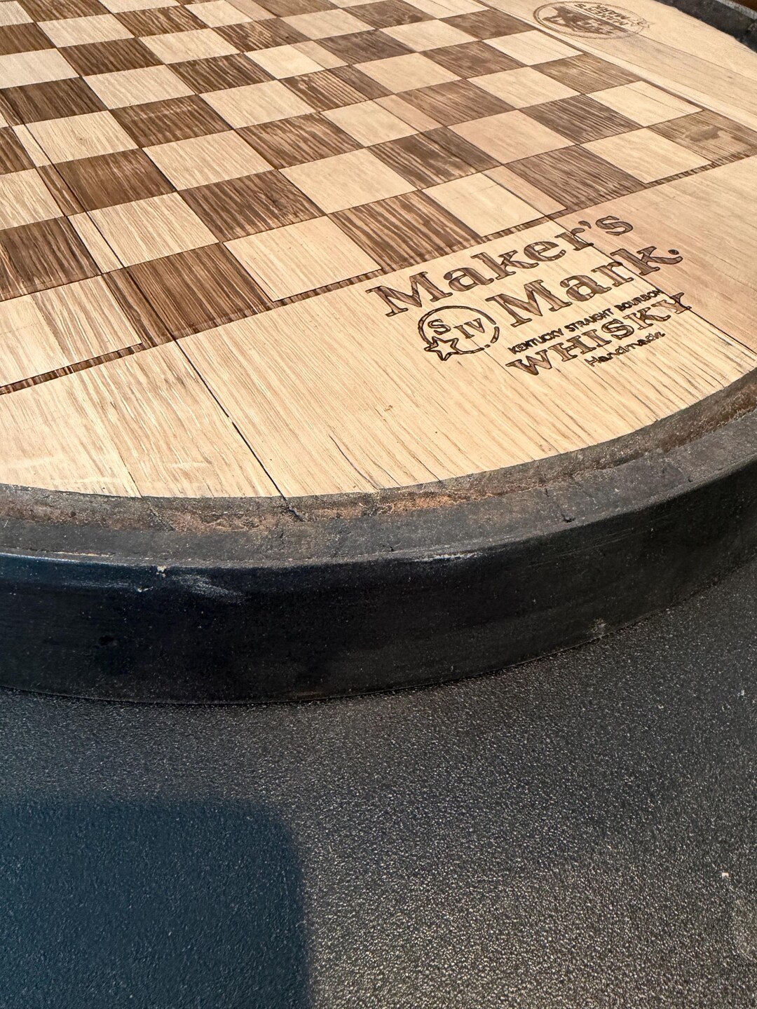 Bourbon Barrel Head Chess Set Made From All Real Wood With Top Ring of ...