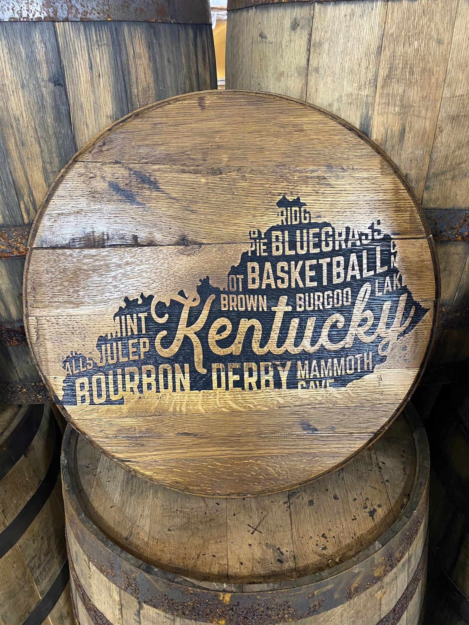 State of Kentucky Barrel Head - Etsy