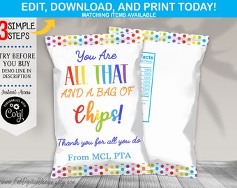 You're All That and a Bag of Chips Chip Tag - Etsy UK