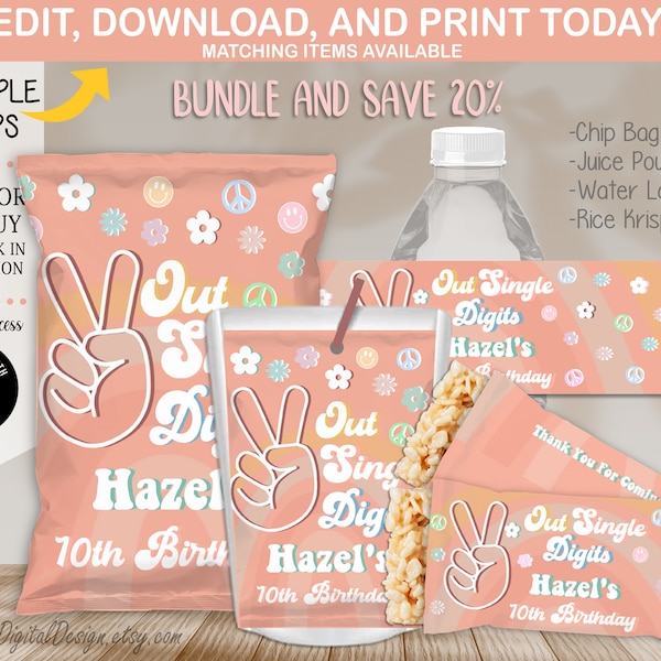 Peace Out Single Digits Invitation - Etsy