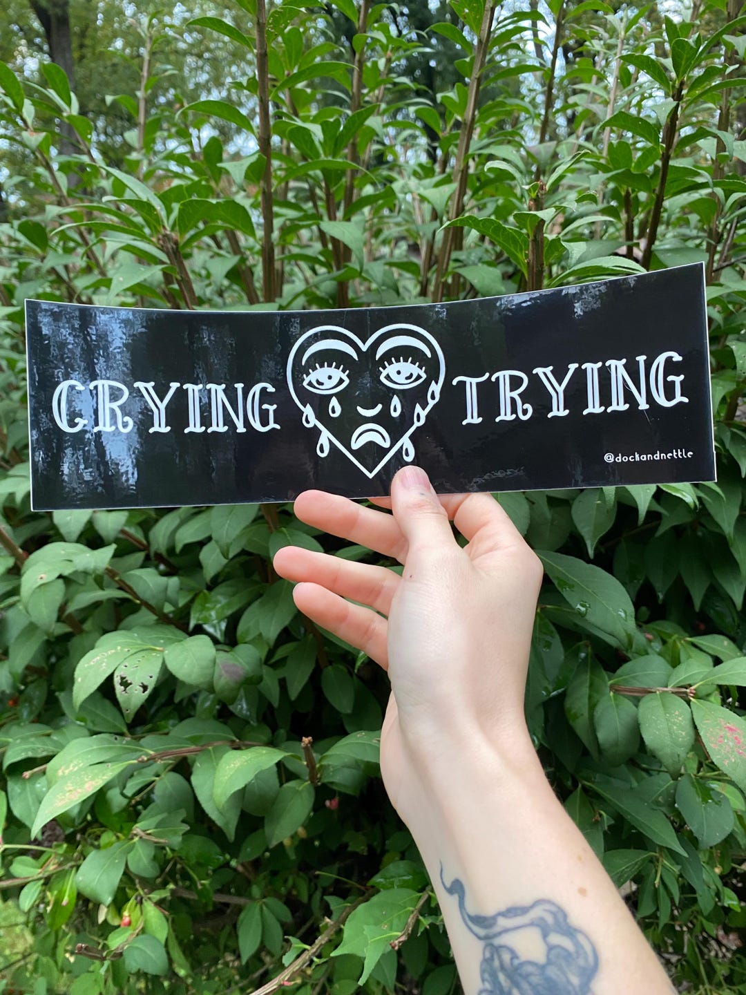 Crying and Trying Bumper Sticker - Etsy