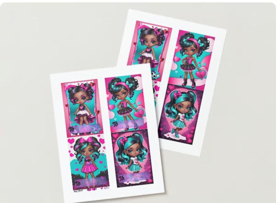 Digital Valentine Cards for Girls Cute Chibi Printable - Etsy