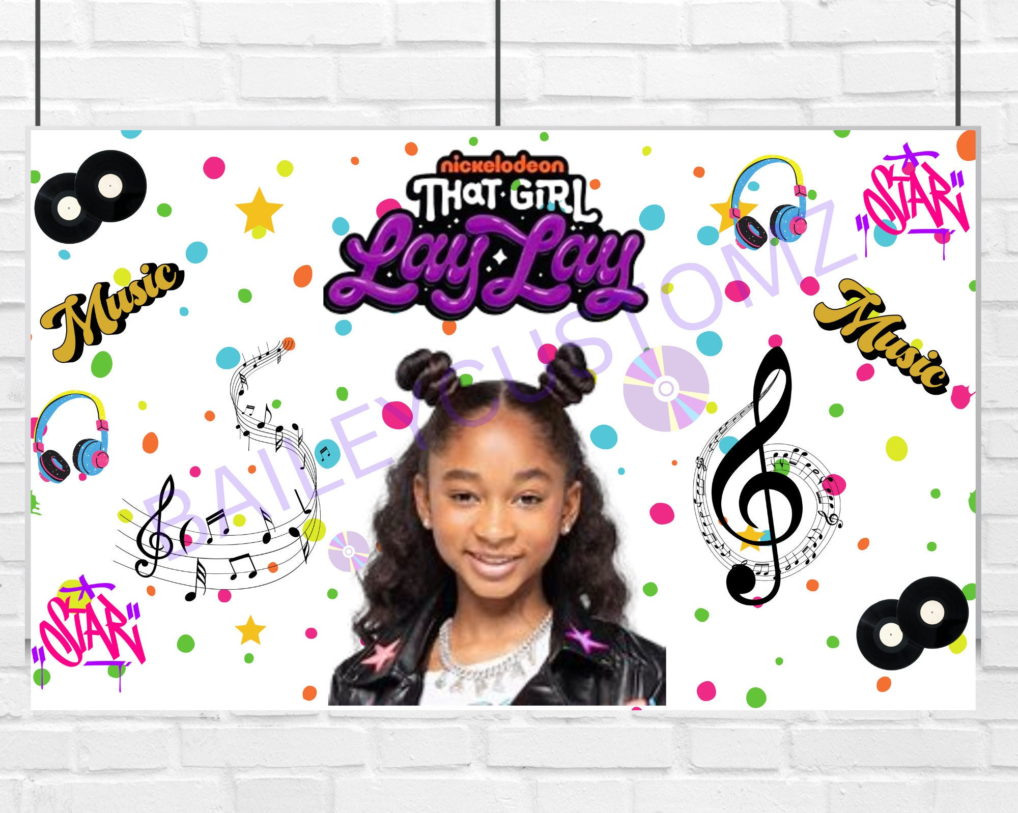 Name, Age, & Picture | That Girl Birthday Banner | Custom Party Decor ...