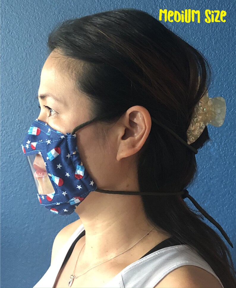 Clear Window Lip Reading Face Mask With Nose Wire SLP ASL DHH ...