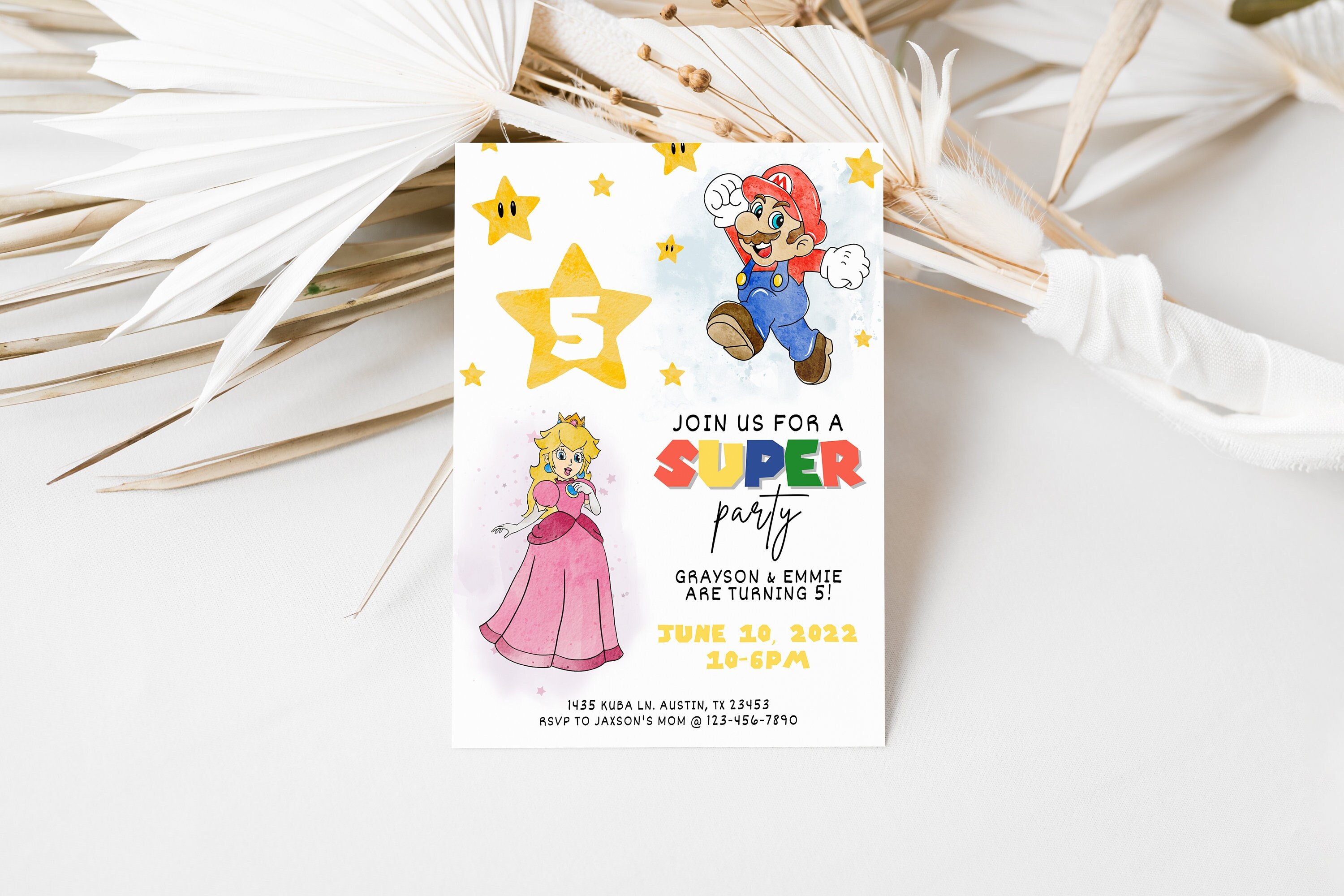 Personalized Super Mario and Princess Peach Themed Birthday Party ...