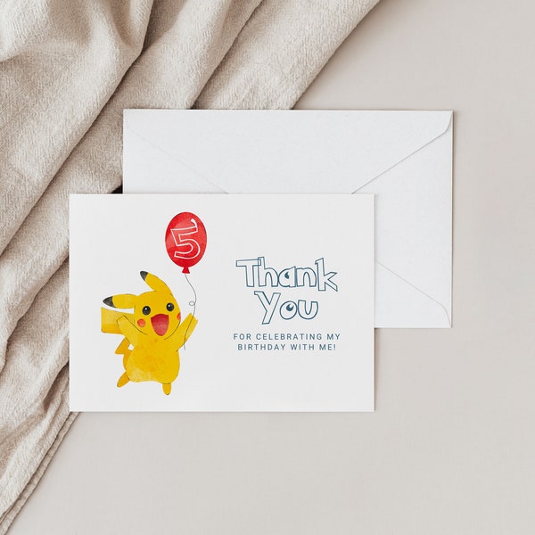 Pokemon thank you card - Etsy