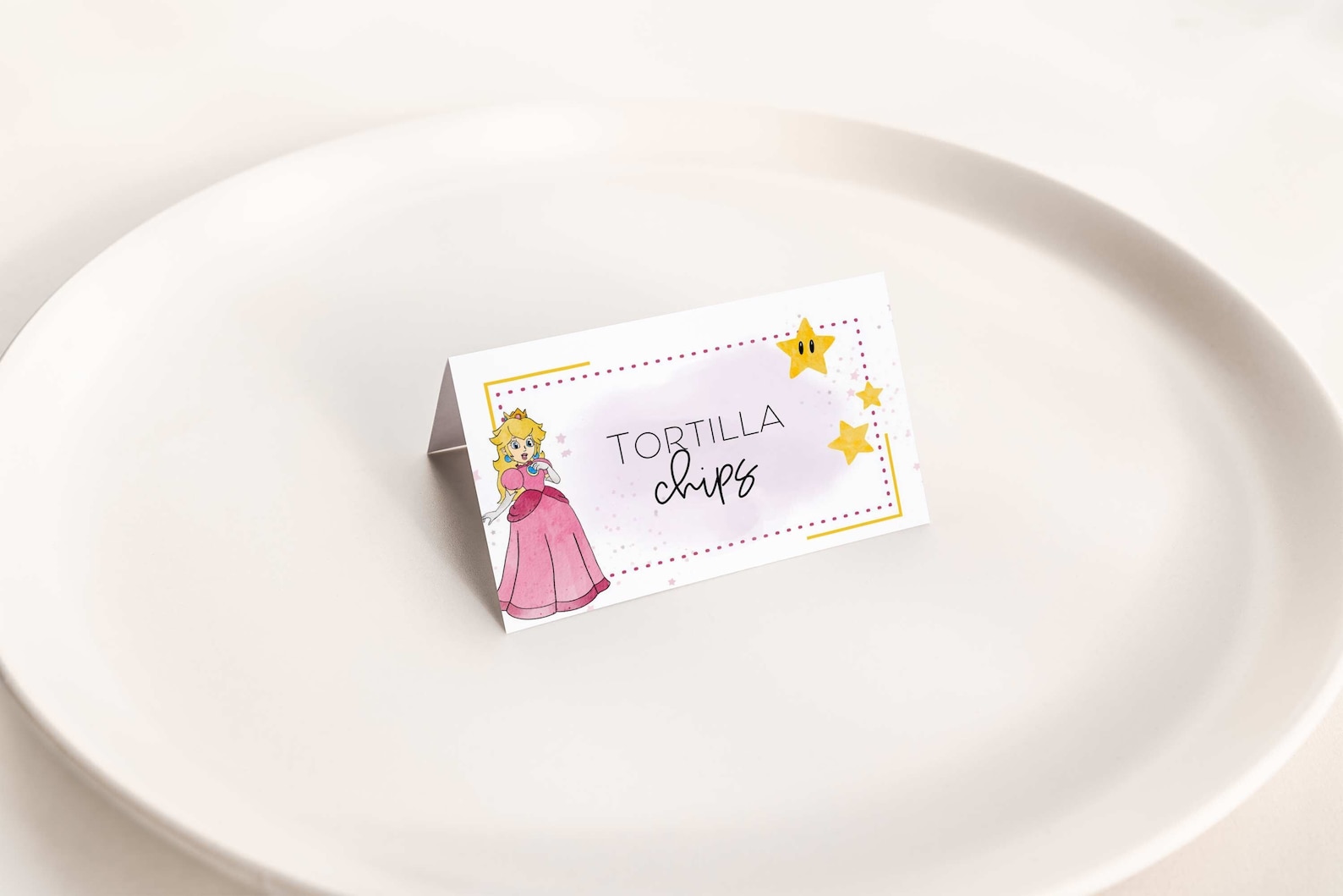 Princess Peach Table Tent Food Labels for Birthday Party, Digital ...