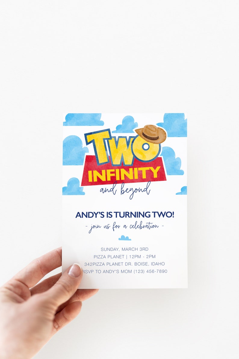 Two Infinity and Beyond Themed Birthday Party Invitation | Etsy