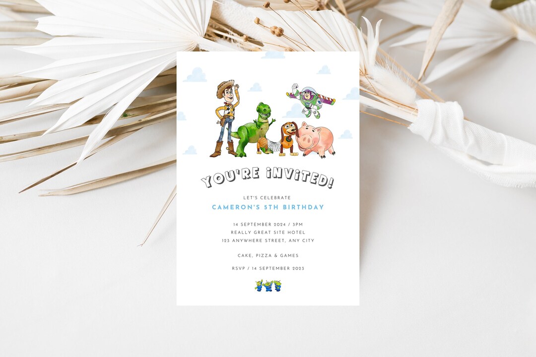 Toy Story Characters Themed Birthday Party Invitation, Digital Download ...