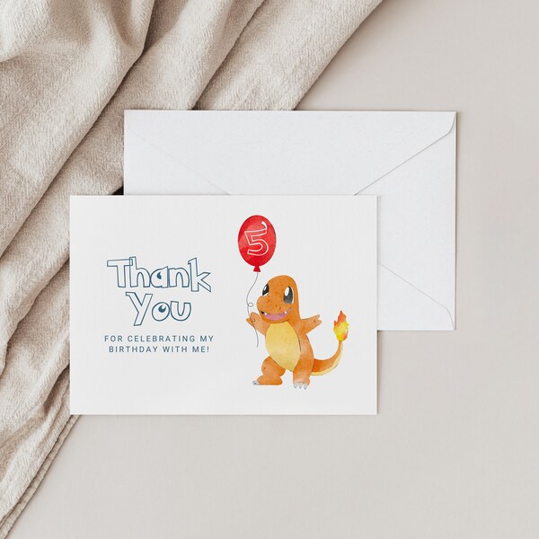 Pokemon thank you card - Etsy