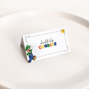 Super Mario Table Tent Food Labels for Birthday Party, Digital Download ...