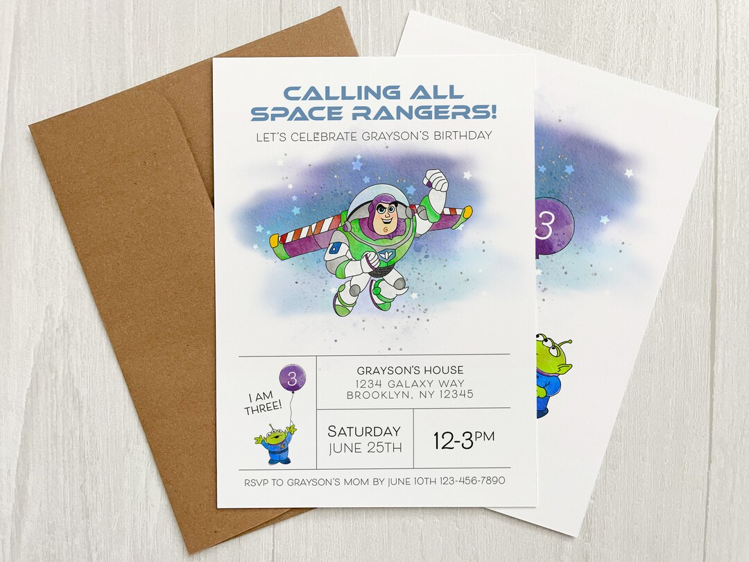 Space Ranger Themed Birthday Party Invitation Digital - Etsy