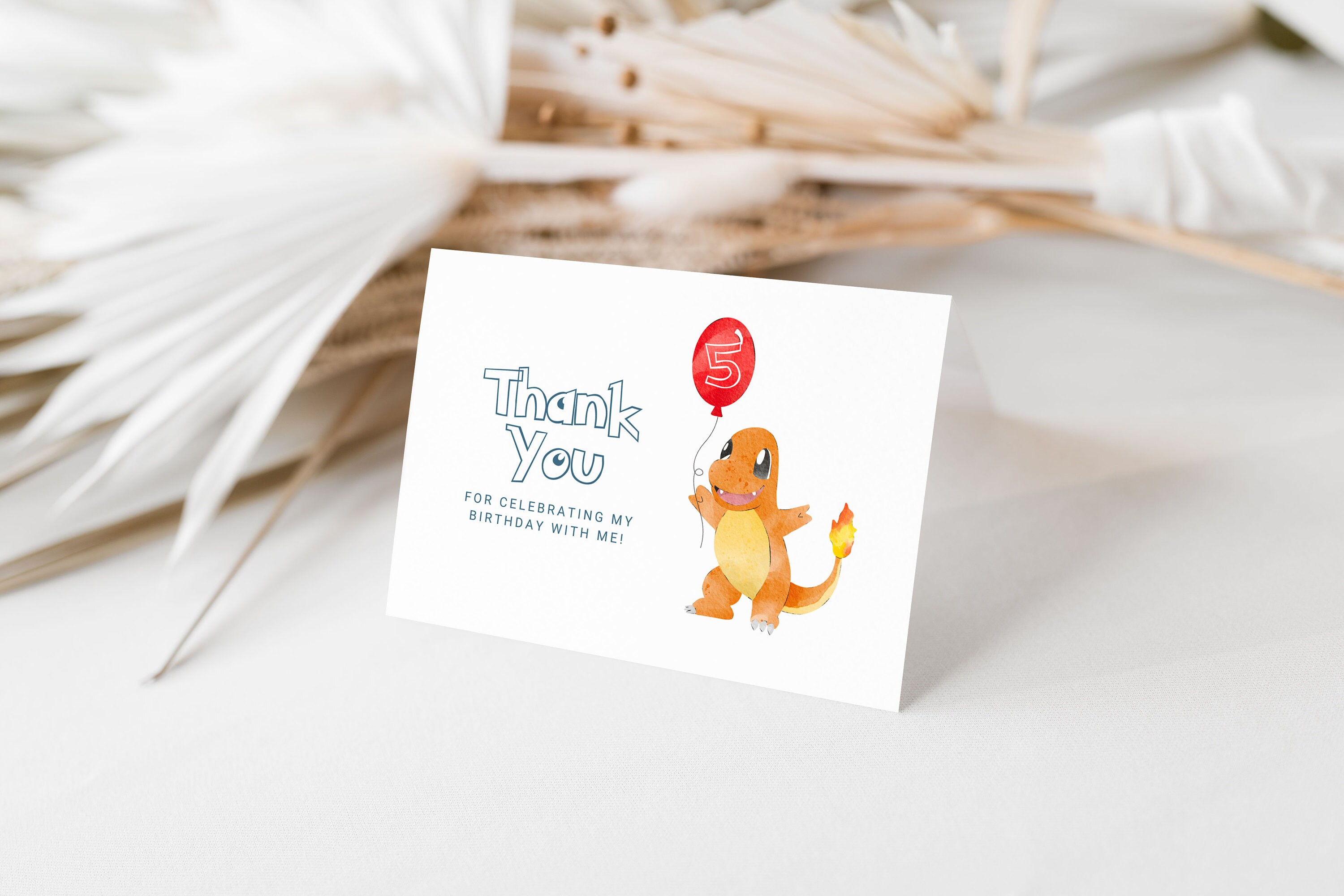 Pokémon Charizard Birthday Thank You Card Digital Download - Etsy UK