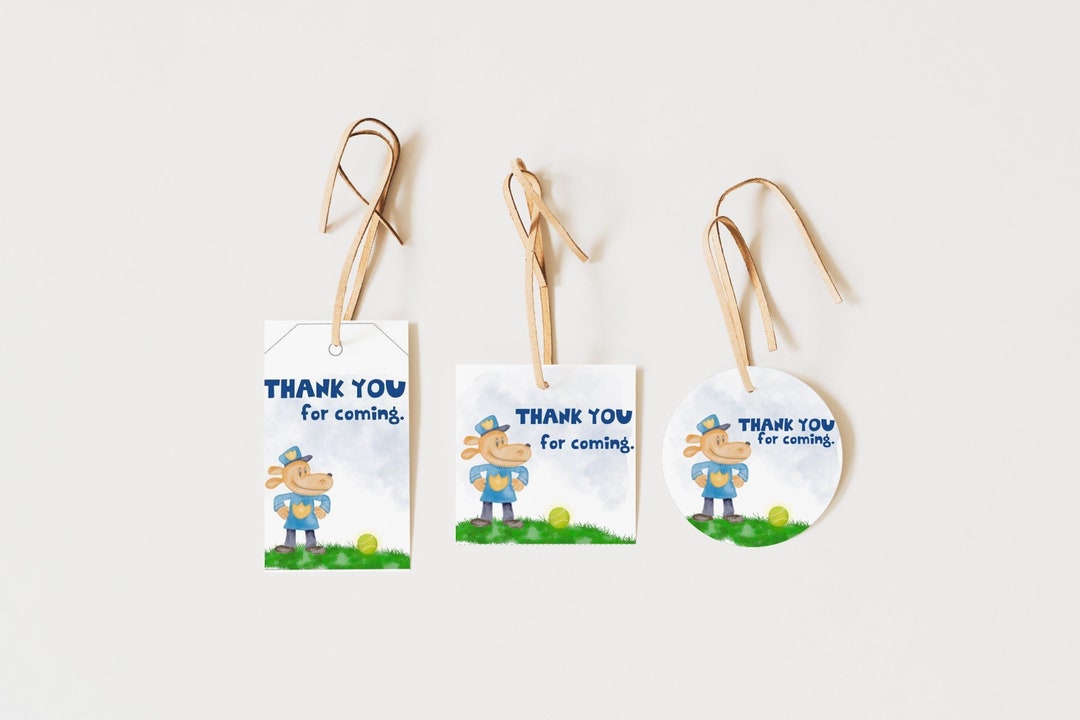Dog Themed Man Themed Birthday Party Gift Favor Tags, Digital Download ...