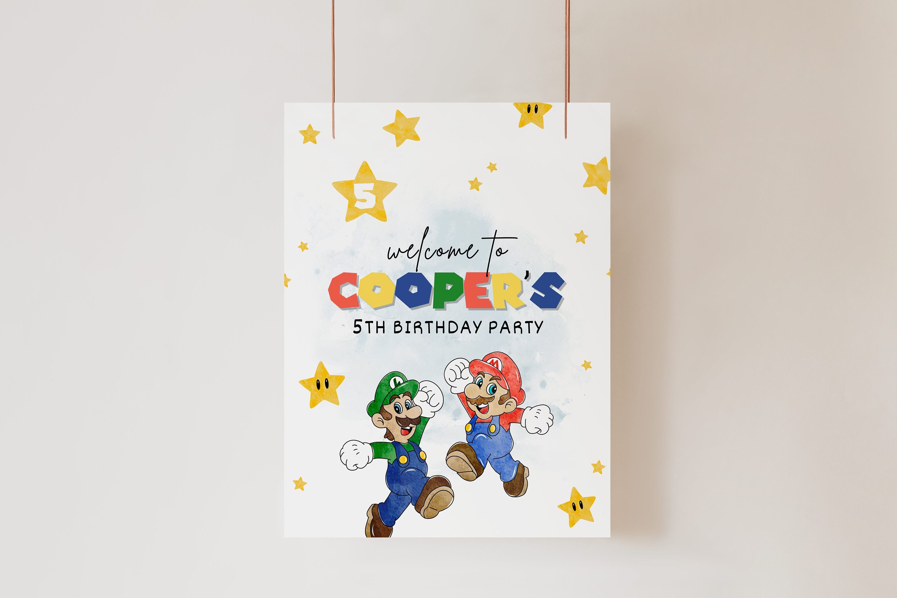 Super Mario Welcome Poster for Birthday Party for Boys or - Etsy Canada
