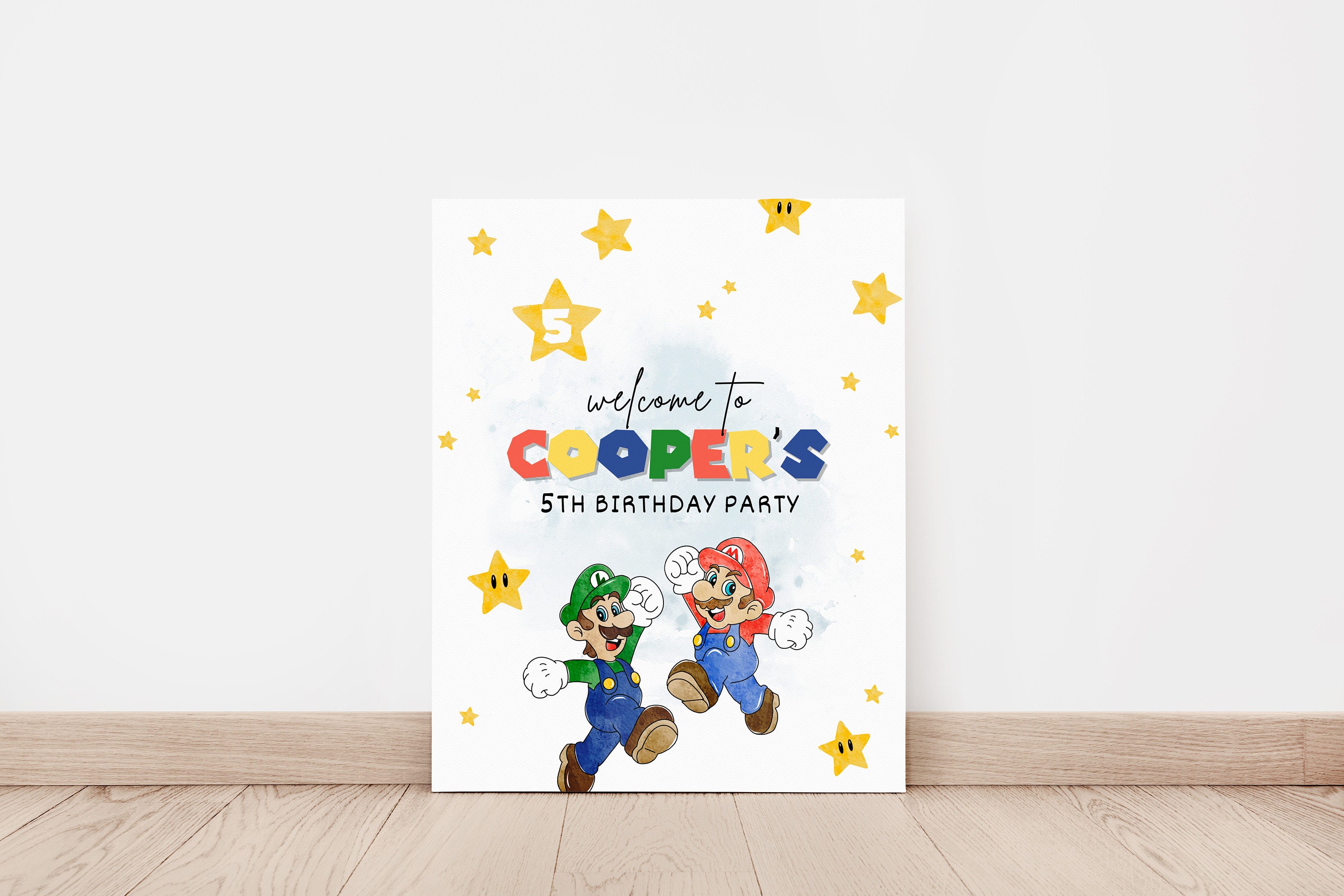 Super Mario Welcome Poster for Birthday Party for Boys or - Etsy