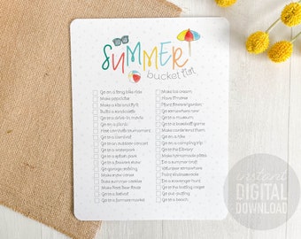 Summer Bucket List Printable, Family Summer Bucket List, Summertime ...
