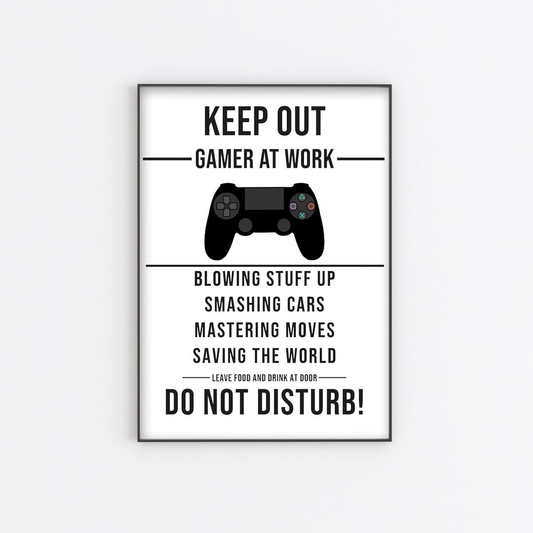 Keep Out Gamer at Work Gaming Poster Gift Game Print - Etsy