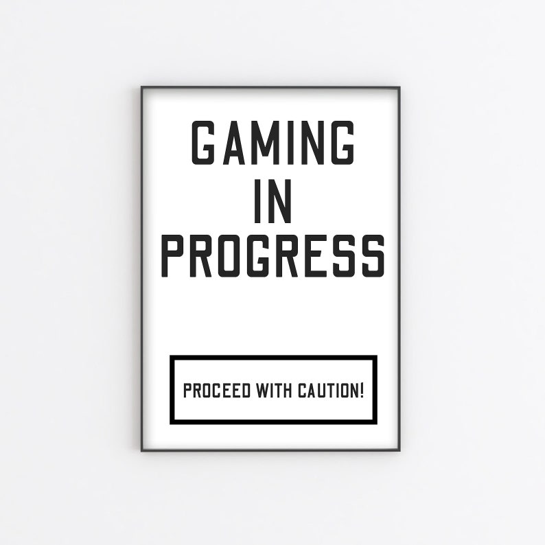 Gaming in Progress Bedroom Gaming Wall Art Print Download - Etsy UK