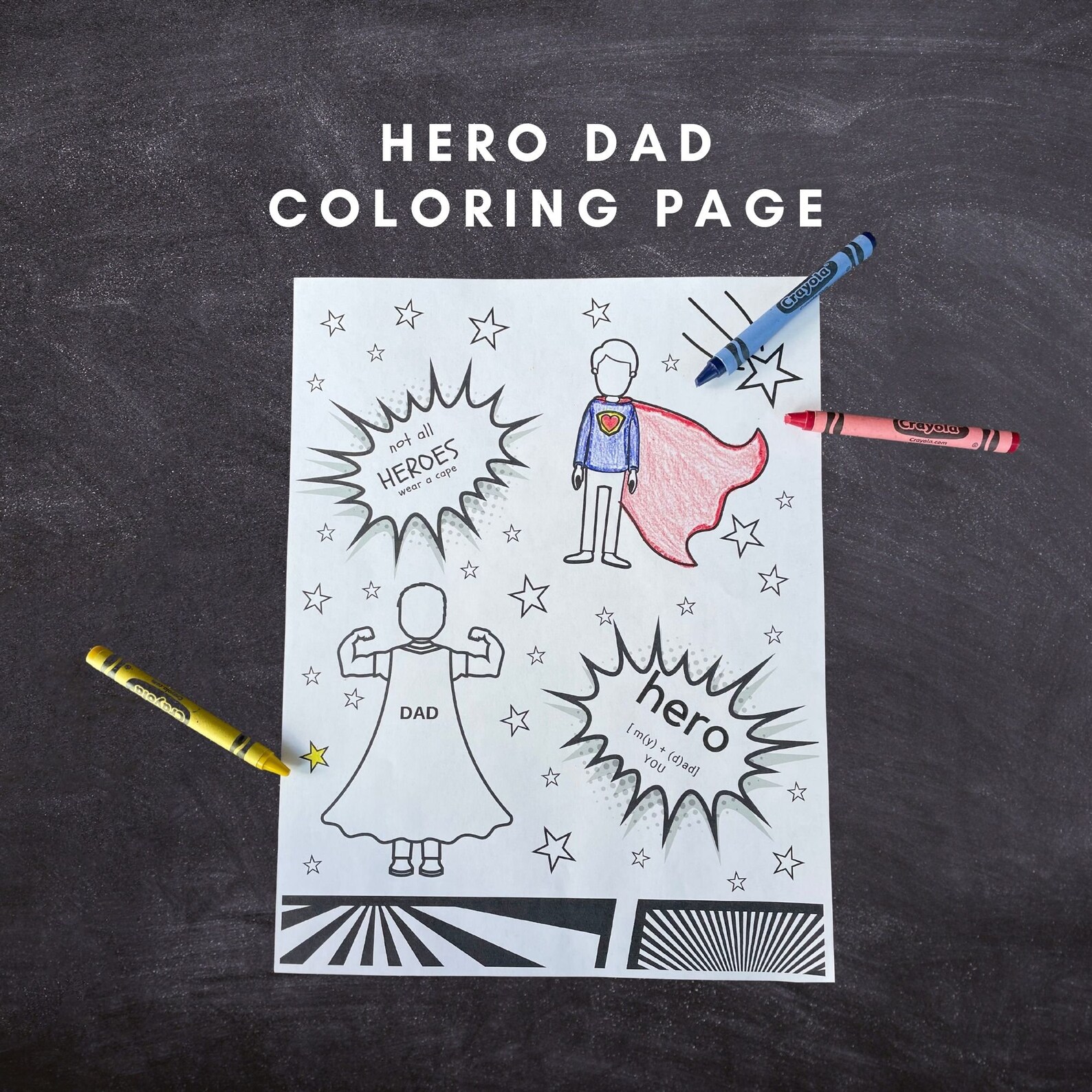 Dad Superhero Coloring Page - Etsy