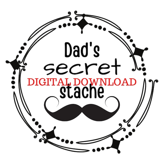Dad's Secret Stache Gift Tag - Etsy