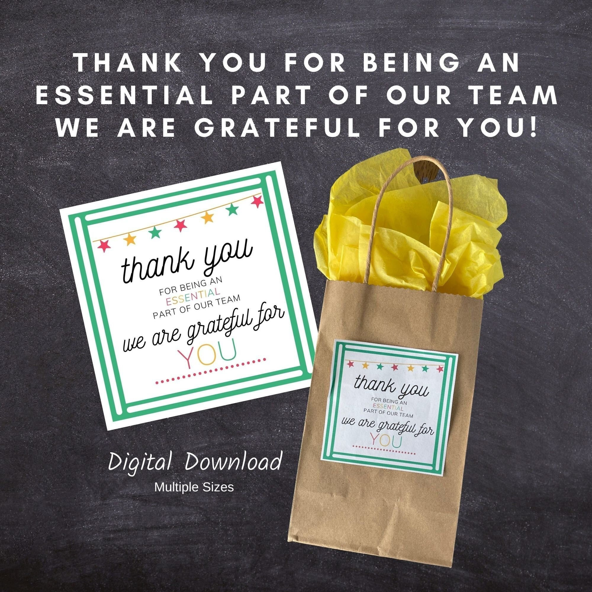 Thank You for Being an ESSENTIAL Part of Our Team Printable - Etsy