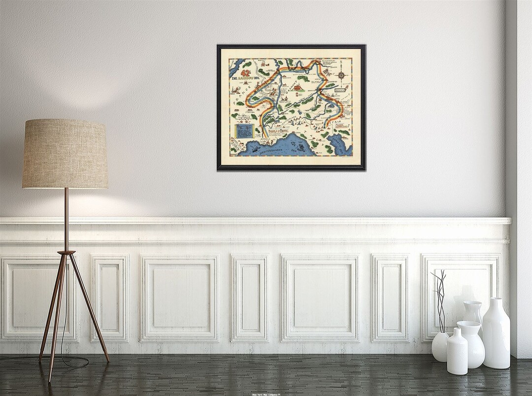 Map 18in, Historic Map, 42nd Inf. infantry, Rainbow Div. division, U.S ...