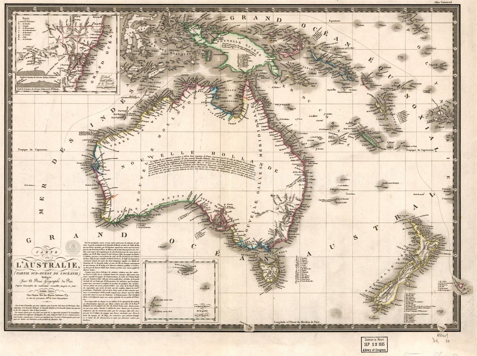 1826 Map Carte De L'australie. Map Subjects: Australia - Etsy
