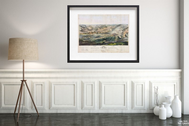 Map Historic Map Gettysburg Battlefield / Jno. B. Bachelder | Etsy