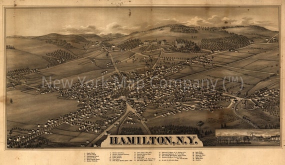 Map 1885 Map Hamilton N.Y. Map Subjects: Hamilton Hamilton | Etsy